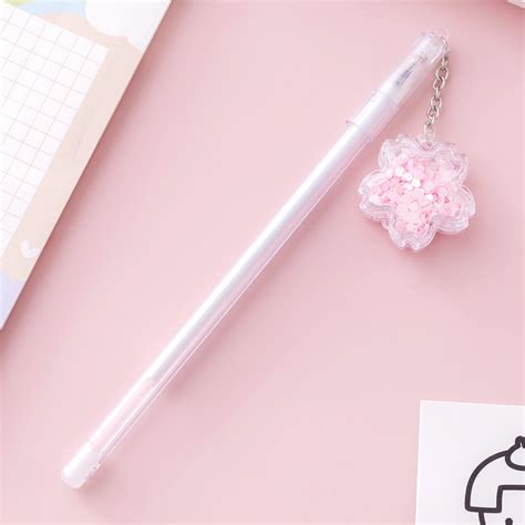 05 Black Pen Sequin Flower Pendant Gel Pen Cute Pendant Pen Water Pen
