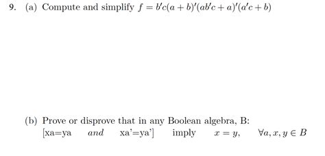 Solved A Compute And Simplify F B C A B Ab C Chegg