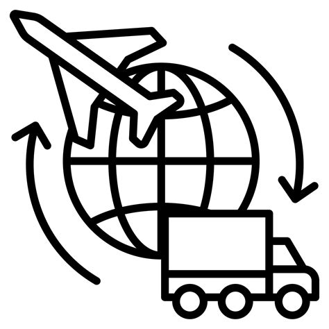 Global Logistics Icon Line Vector Illustration 35535767 Vector Art At