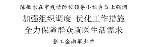 陈敏尔：加强组织调度，优化工作措施，全力保障群众就医生活需求防控疫情