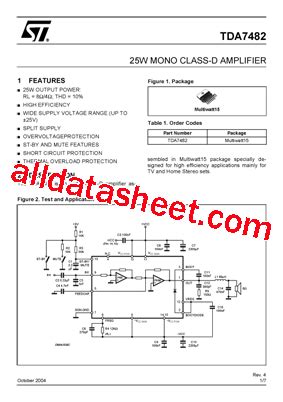 TDA7482 Datasheet(PDF) - STMicroelectronics