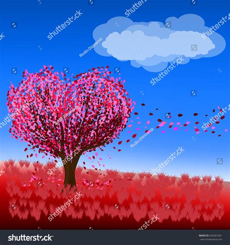 Tree Love Vector Illustration Stock Vector Royalty Free 643367491 Shutterstock