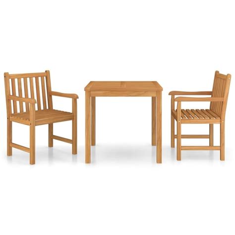 Buy Vidaxl 3 Piece Garden Dining Set Solid Teak Wood Online In Uae