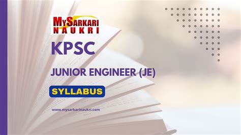KPSC Junior Engineer JE Syllabus Exam Pattern MySarkariNaukri En