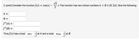 Solved Point Consider The Function F X Cos X X Chegg