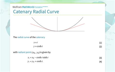 Catenary Radial Curve From Wolfram MathWorld