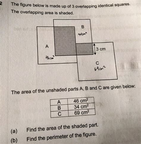 Solved The Figure Below Is Made Up Of 3 Overlapping Identical Squares