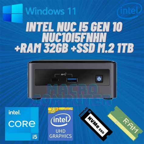 Jual Mini Pc Intel Nuc I5 Gen 10 Fullset Win11 Ram Ssd Intel