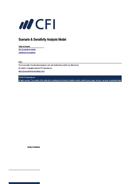 Sensitivity Model Complete Pdf Debt Expense