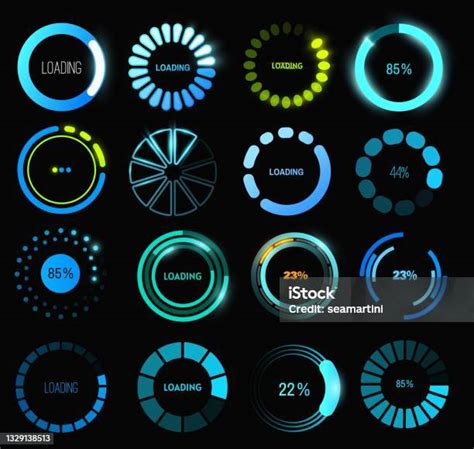 Loading Progress Status Bar Icons Hud Interface向量圖形及更多圓形圖片 圓形 下載 軟件