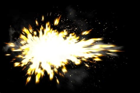 Premium Photo Realistic And High Detailed Muzzle Flash Against Black