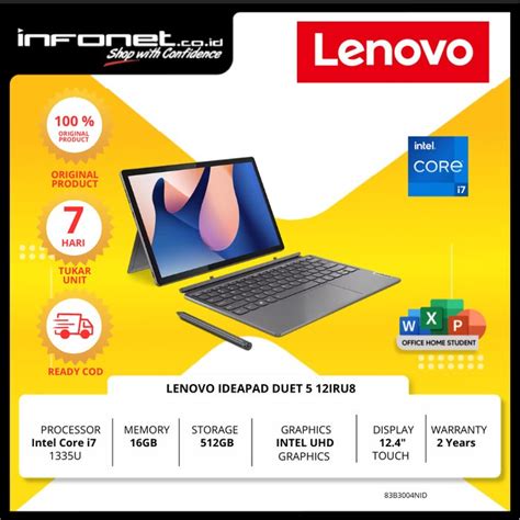 Jual Lenovo Ideapad Duet Iru I U Gb Gb Touch W Ohs Shopee Indonesia