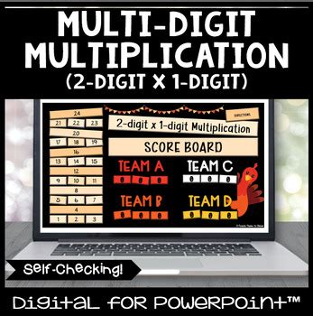 Thanksgiving Fall Digital Self Checking 2 Digit X 1 Digit