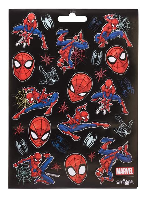 Spiderman Stickers On A Black Background