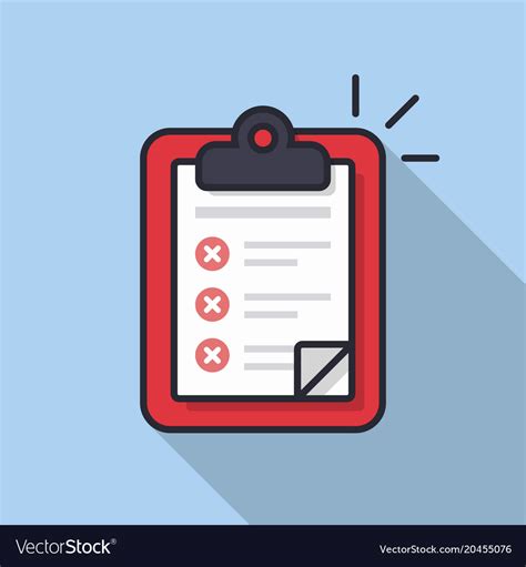 Clipboard With Checklist Icon Flat Royalty Free Vector Image