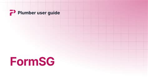 Formsg Plumber User Guide
