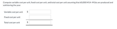 Solved Compute Variable Cost Per Unit Fixed Cost Per Unit Chegg