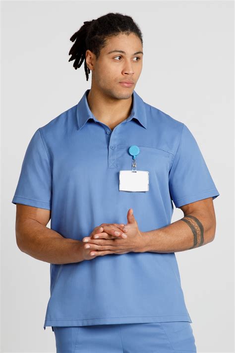 The Specimen Polo Top Ocean Blue Sustainable Scrubs