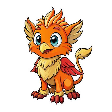 Cute And Playful Griffin Vector Cartoon Premium Ai Generated Vector