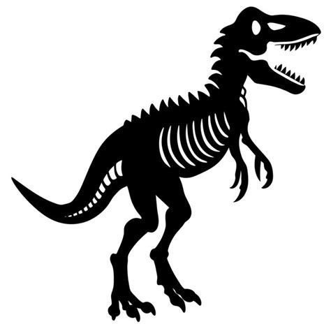 Premium Vector Dinosaur Skeleton T Rex Icon Black Color Vector Black