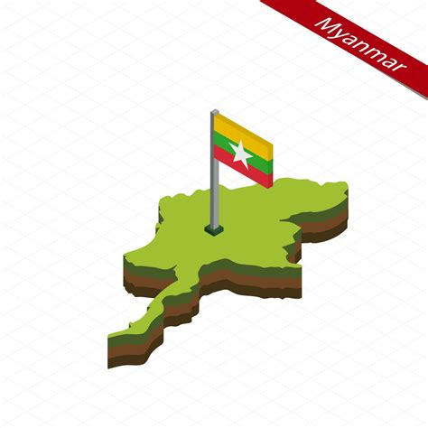 Myanmar Isometric Map And Flag Vector Illustration 27391020 Vector