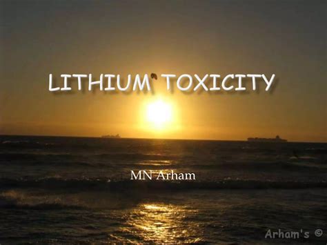 Lithium Toxicity Ppt