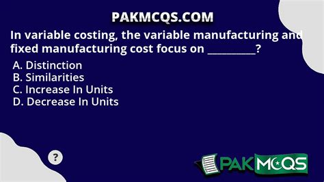 In Variable Costing The Variable Manufacturing And Fixed Manufacturing