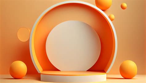 Абстрактный 3d подиум для презентации продукта с геометрическими