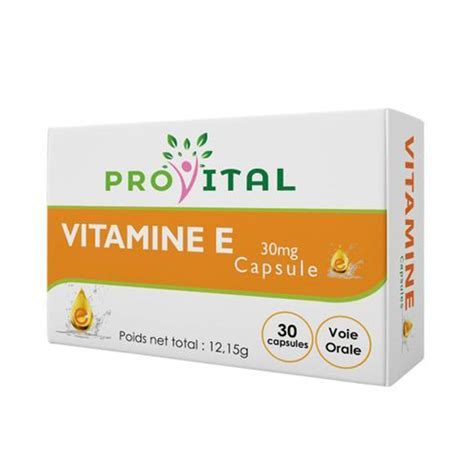 Pro Vital Vitamine E Complément Alimentaire 30 Capsule