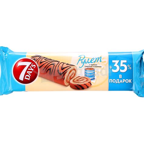 Рулет 7 Days 300г с кремом вареная сгущенка купить за 160 руб. с ...