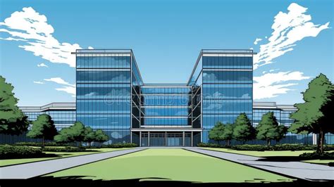 Design Office Building Line Art Stock Illustration Illustration Of