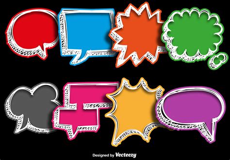 Vector Collections Of Hand Drawn Colorful Speech Bubbles Vector Art At Vecteezy