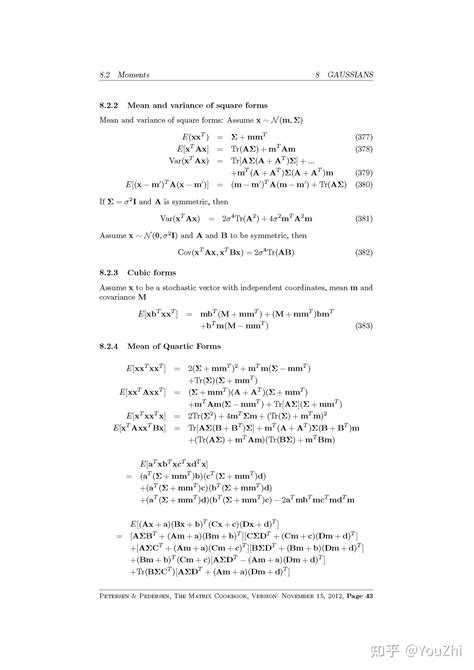 矩阵微积分公式查表 The Matrix Cookbook 知乎