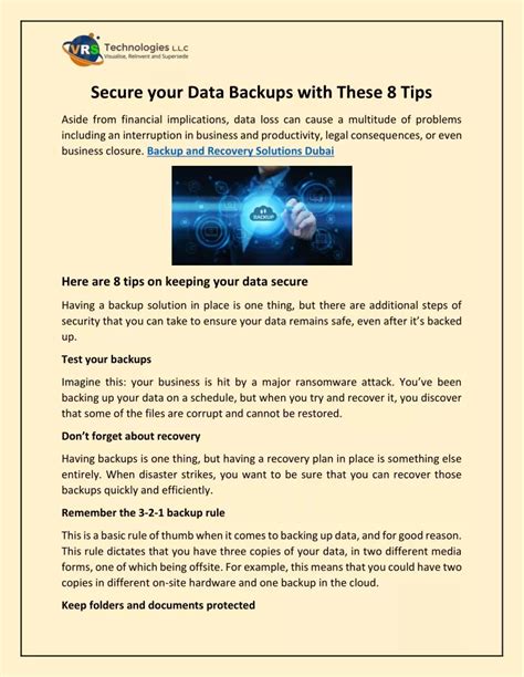 PPT Secure Your Data Backups With These Tips PowerPoint Presentation ID