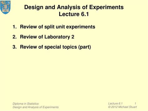 Ppt Design And Analysis Of Experiments Lecture 61 Powerpoint