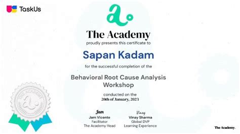 Sapan Kadam On Linkedin Taskus Academy