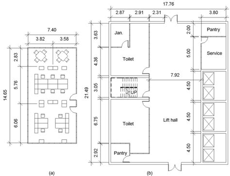 A Example Layout Of A Small Group Office And B Dimensions For Nia