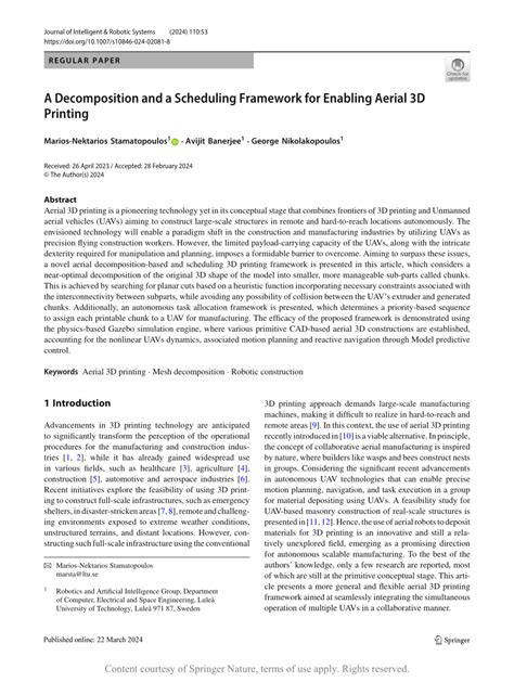 pdf a decomposition and a scheduling framework for enabling aerial 3d