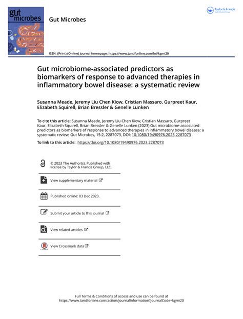 Pdf Gut Microbiome Associated Predictors As Biomarkers Of Response To