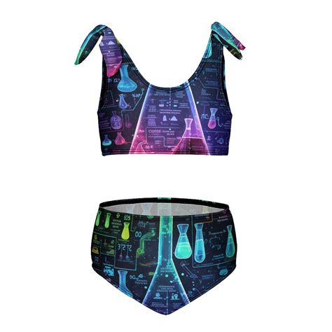 Equation Formula Girls Beach Sports Two Piece Swimsuit Set