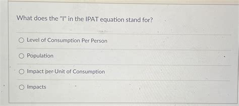 Solved What Does The I In The Ipat Equation Stand