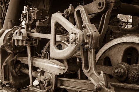Dettaglio Della Ruota Di Una Locomotiva Del Treno A Vapore Fotografia