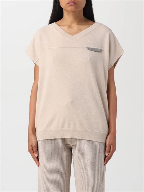 Brunello Cucinelli 스웨터 여성 샌드 Giglio Com에서 Brunello Cucinelli 스웨터