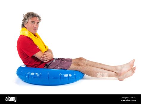 Adult Man Is Sitting On A Float Stock Photo Alamy