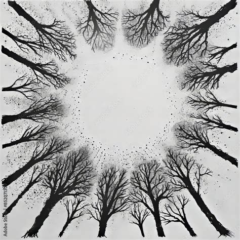 The Sun Moon Tree Forest And Nature In Pen Drawing Inspire Peace Inspiration Energy