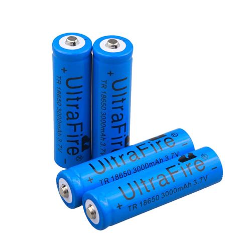 4pc Ultrafire 18650 Batería Recargables 3000mah 3 7v Li ion 1 125