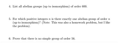 solved list all abelian groups up to isomorphism of order 600 5 for