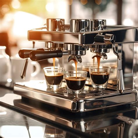 Premium Photo A Latte Machine With Espresso In It And Two Small