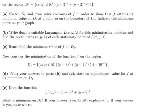 Solved Consider The Minimisation Of The Function Fx Y
