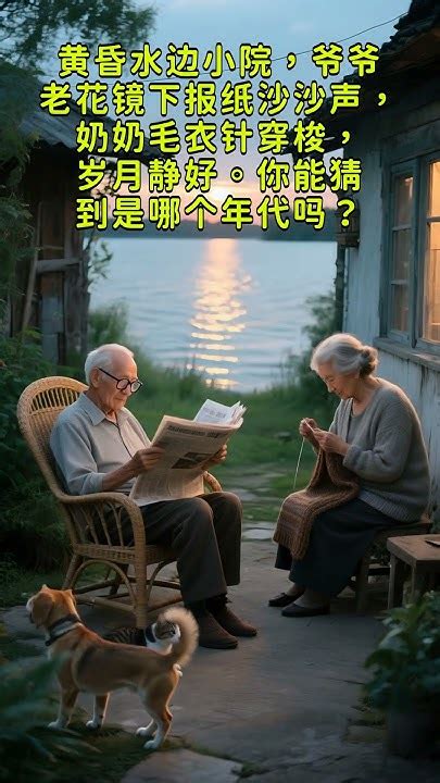 时光码头：黄昏的水边小院爷爷戴着老花镜在藤椅上看报纸，奶奶在一旁织毛衣报纸，奶奶在一旁织毛衣 Youtube